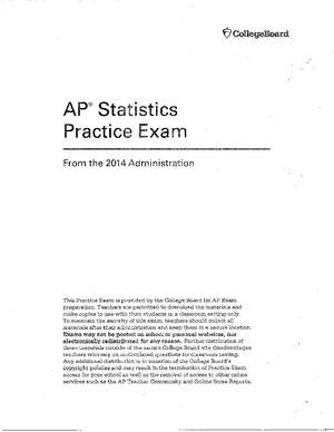 2016 AP Statistics Practice Exam MCQ - AP ® Statistics Practice Exam ...