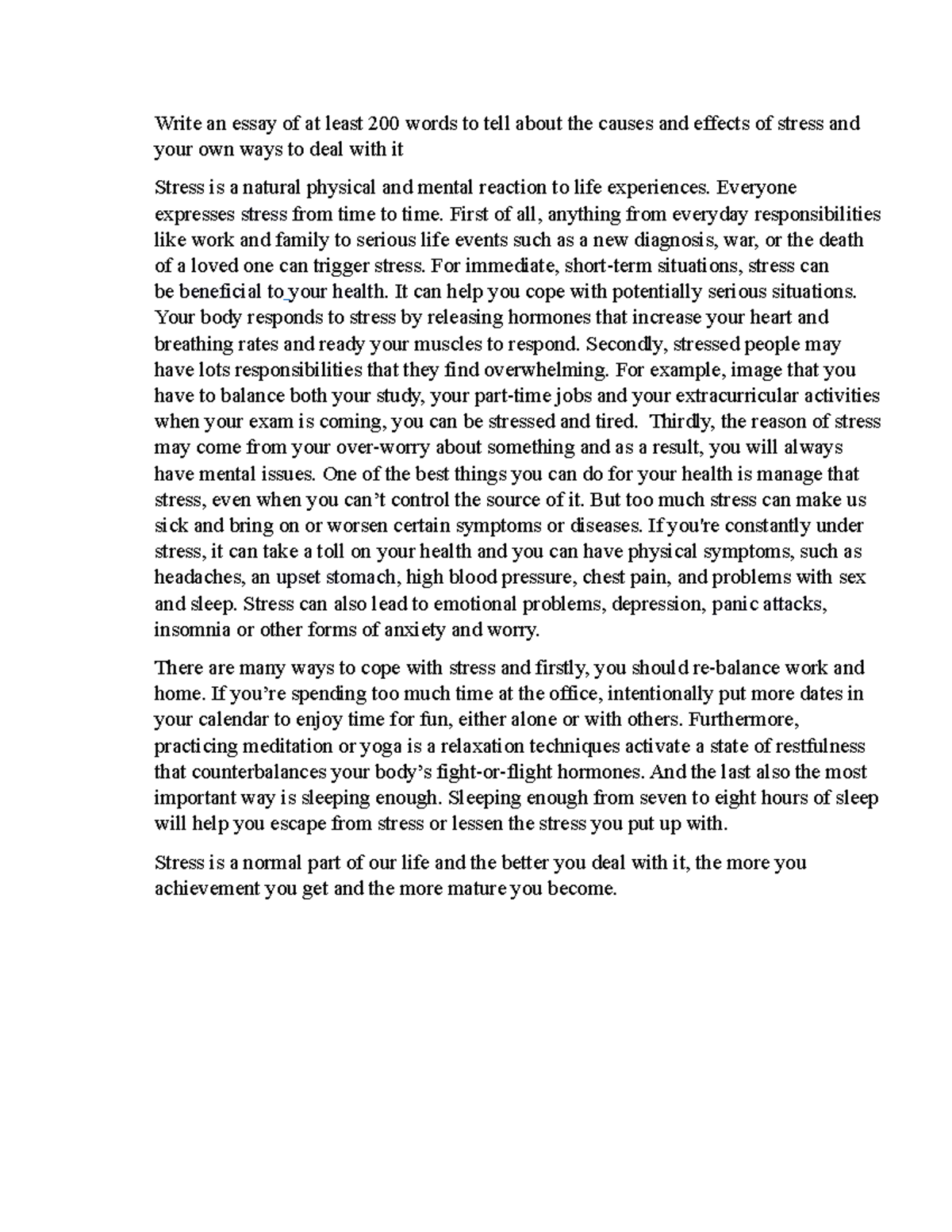 TA1 - bài luận essay tiếng anh cơ sở - Write an essay of at least 200 ...