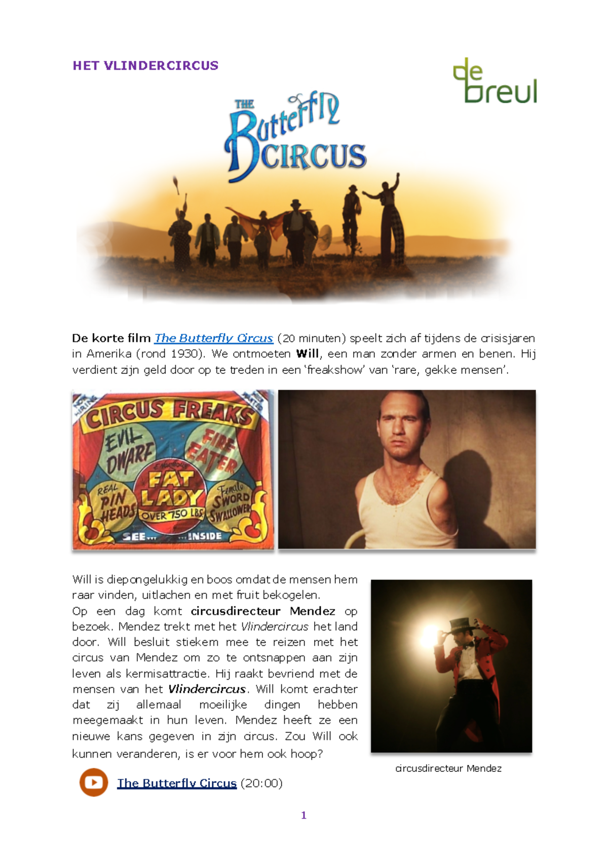 Butterfly Circus - We ontmoeten Will, een man zonder armen en benen ...