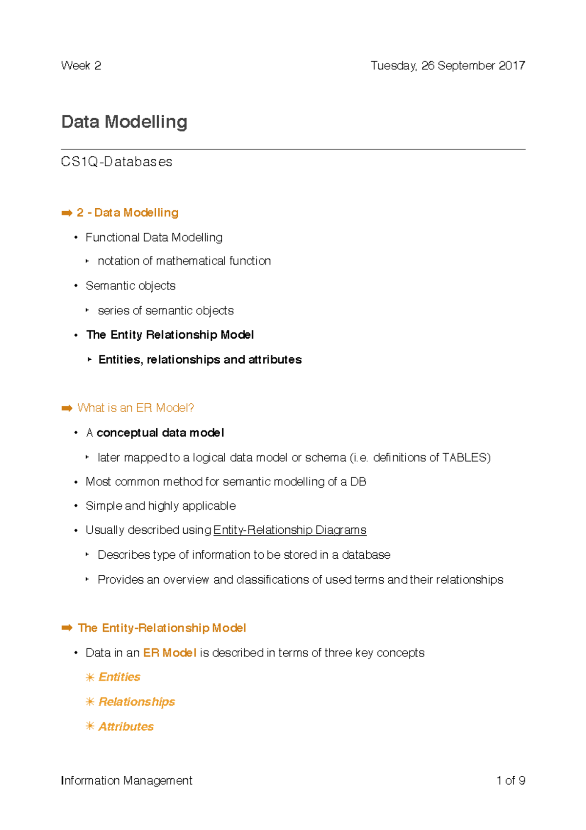 CS1Q 3. ER Diagrams IM III - CS1Q - Data Modelling CS1Q-Databases 2 - Data Modelling ...