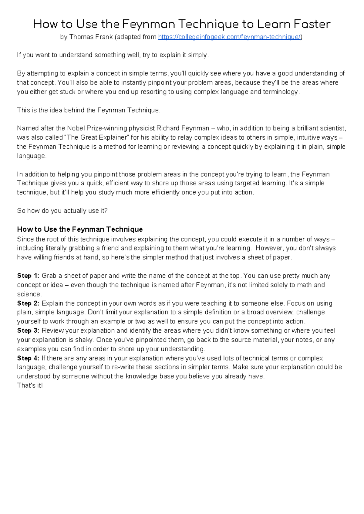 Fey Tech - Feynman Technique to Learn Faster - How to Use the Feynman Technique to Learn Faster ...