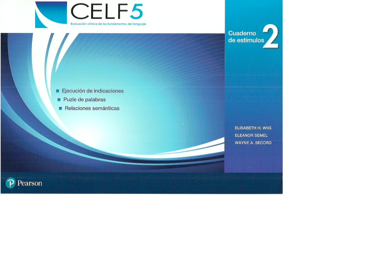 CELF-5 Cuaderno de estímulos-2 (1) - Universidad Los Leones - Studocu