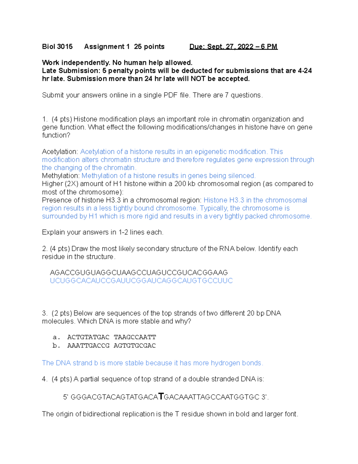 Asgn 1 -F22-3015.docx - Assignment example - Biol 3015 Assignment 1 25 ...