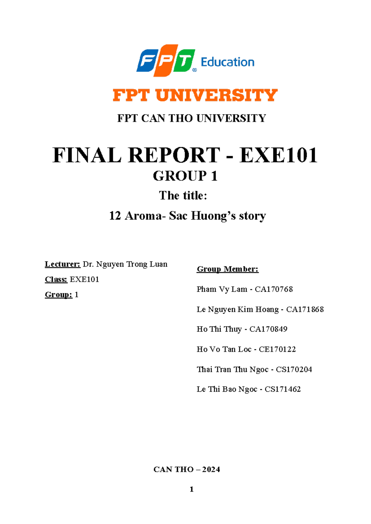 FPT CAN THO University - nice - FPT CAN THO UNIVERSITY FINAL REPORT ...