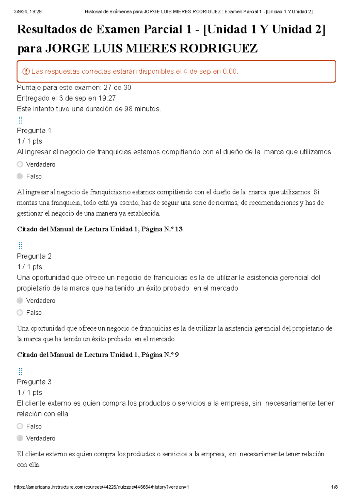 Tecnica de Gestion Examen Parcial 1 - [Unidad 1 Y Unidad 2] - Resultados de Examen Parcial 1 ...