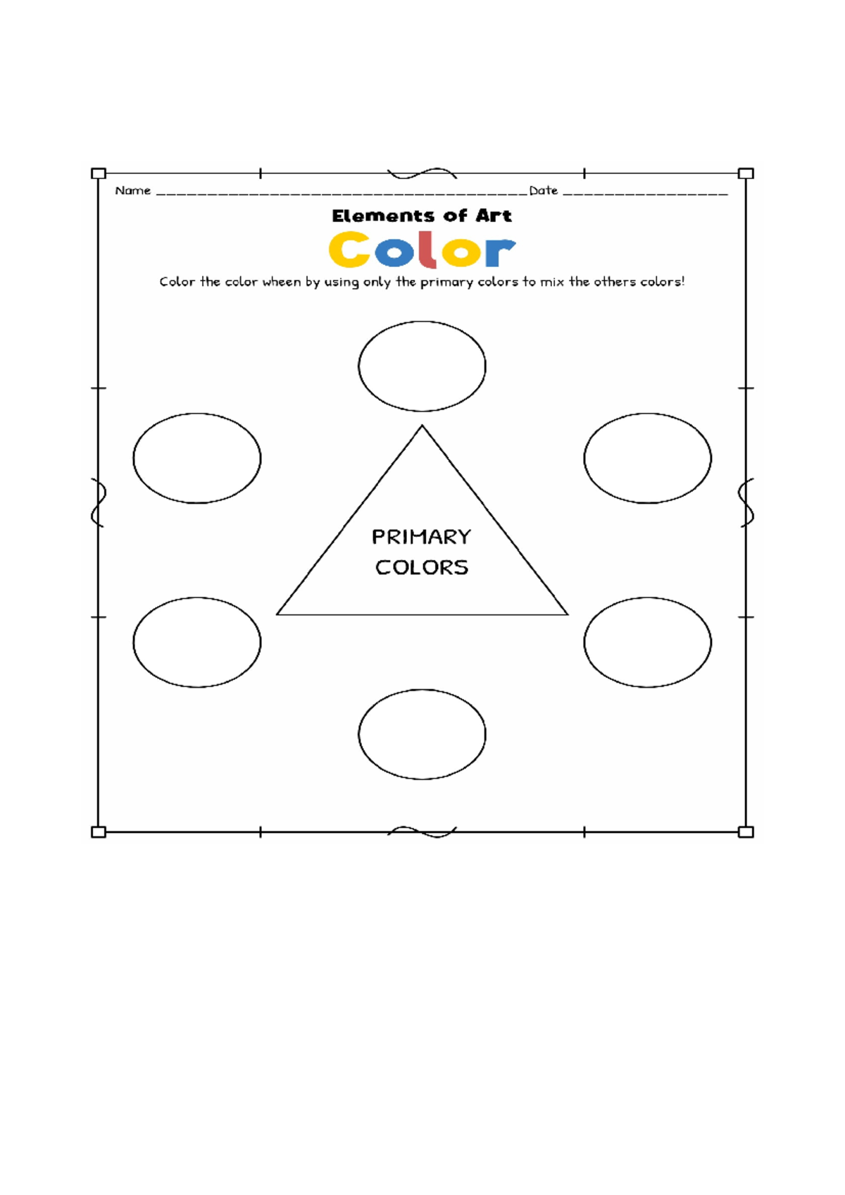 Printablee - Sketchbook activities for beginning artists - Name Date ...