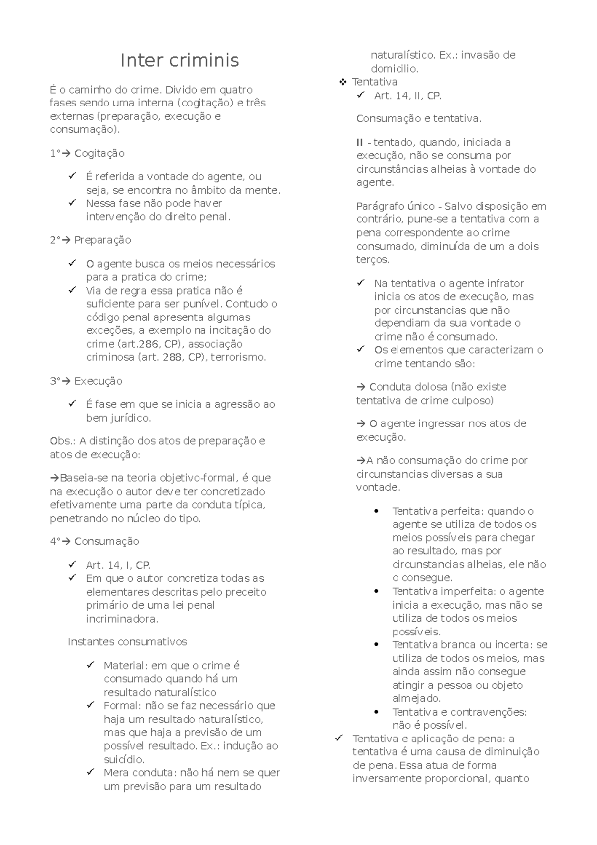 Inter criminis - Apontamentos 1-10 - Inter criminis É o caminho do ...