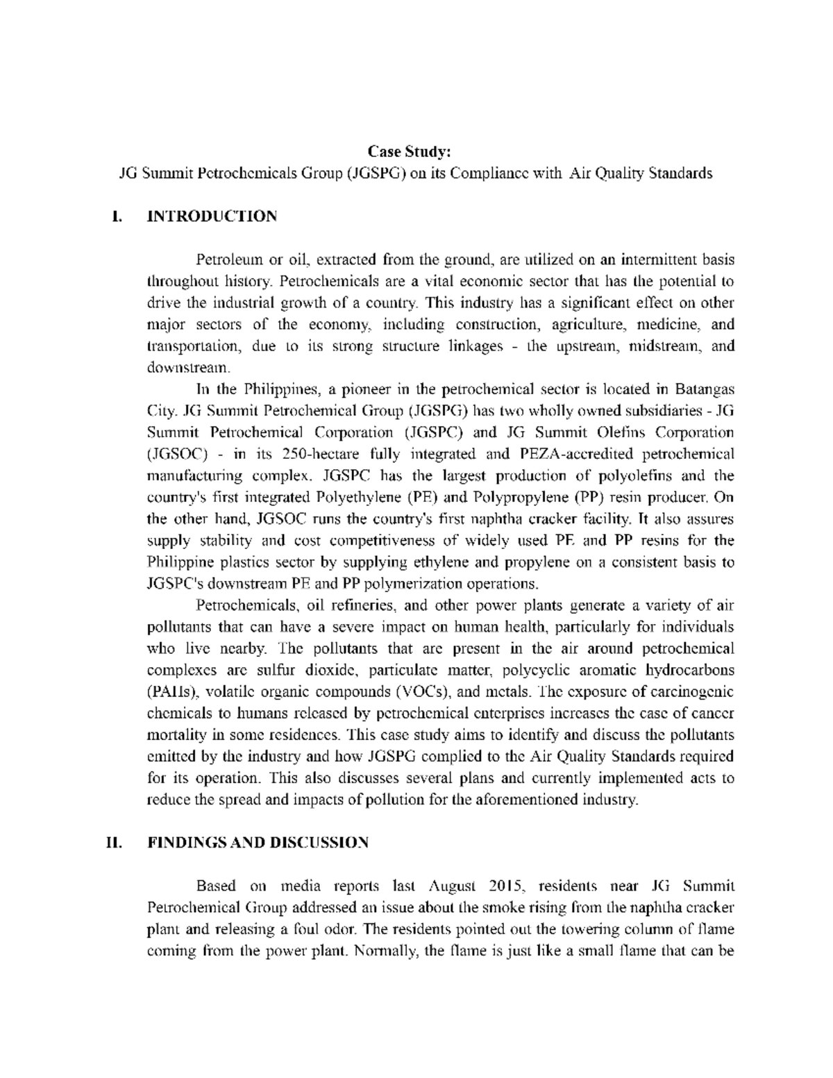 R Case Study 1 - Lecture Notes - compared to a shellane flame, however ...