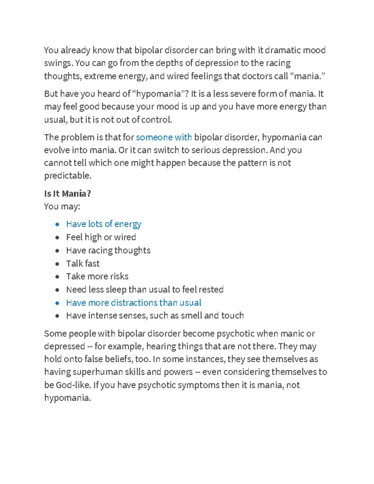 Hypo mania notes - You already know that bipolar disorder can bring ...