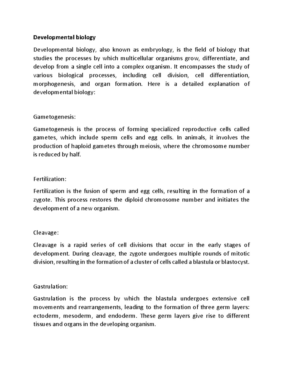 Developmental biology - Developmental biology Developmental biology ...