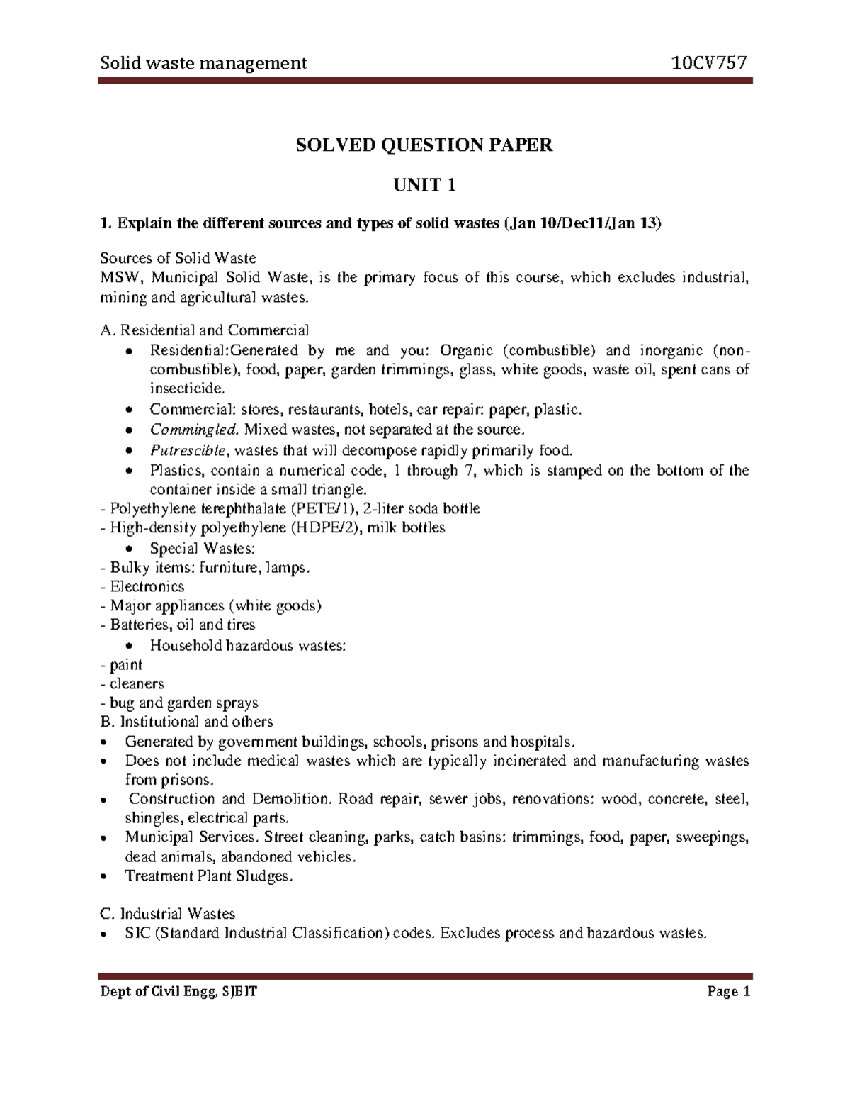 10cv757-solved question paper - SOLVED QUESTION PAPER UNIT 1 1. Explain ...