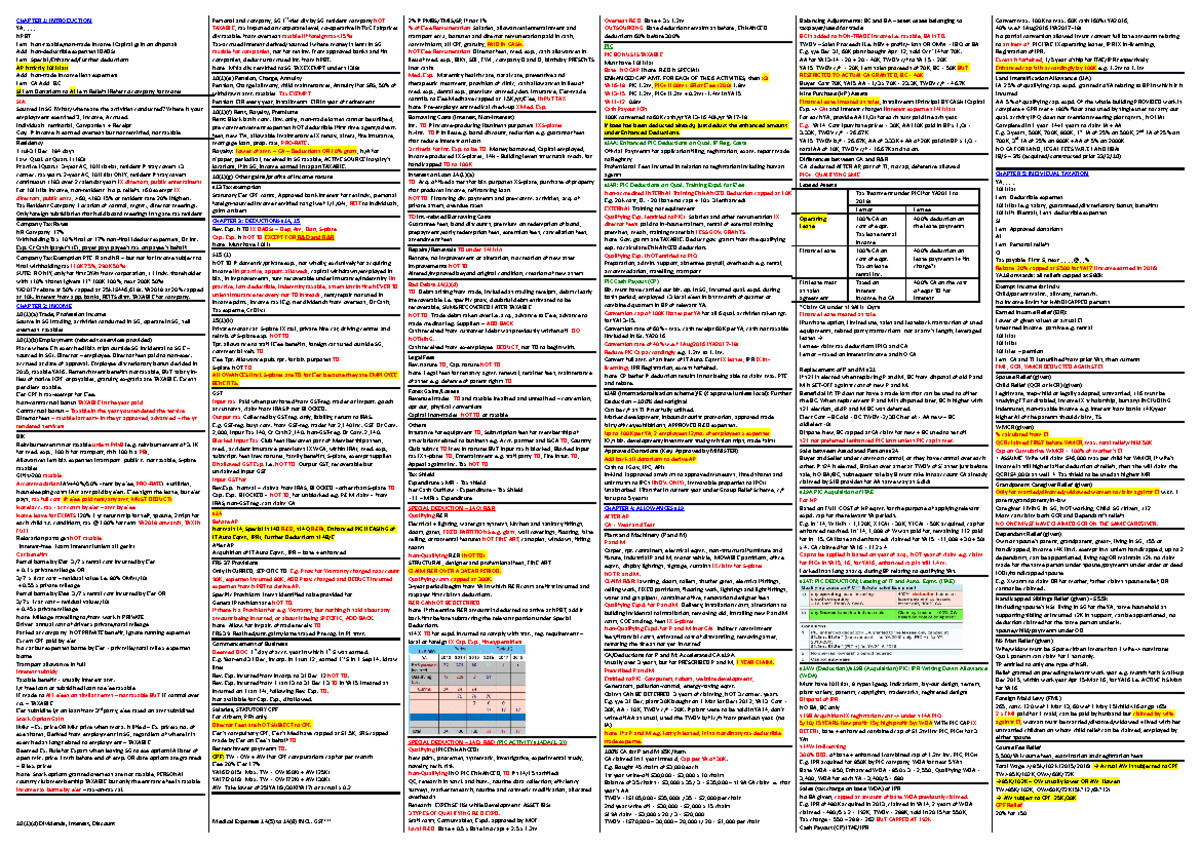 Tax Finals Cheatsheet latest 2 - CHAPTER 1: INTRODUCTION YA____ NPBT ...