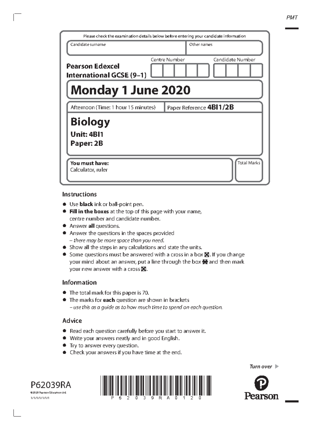 November 2020 QP - P62039RA ©2020 Pearson Education Ltd. 1/1/1/1/1/1 ...