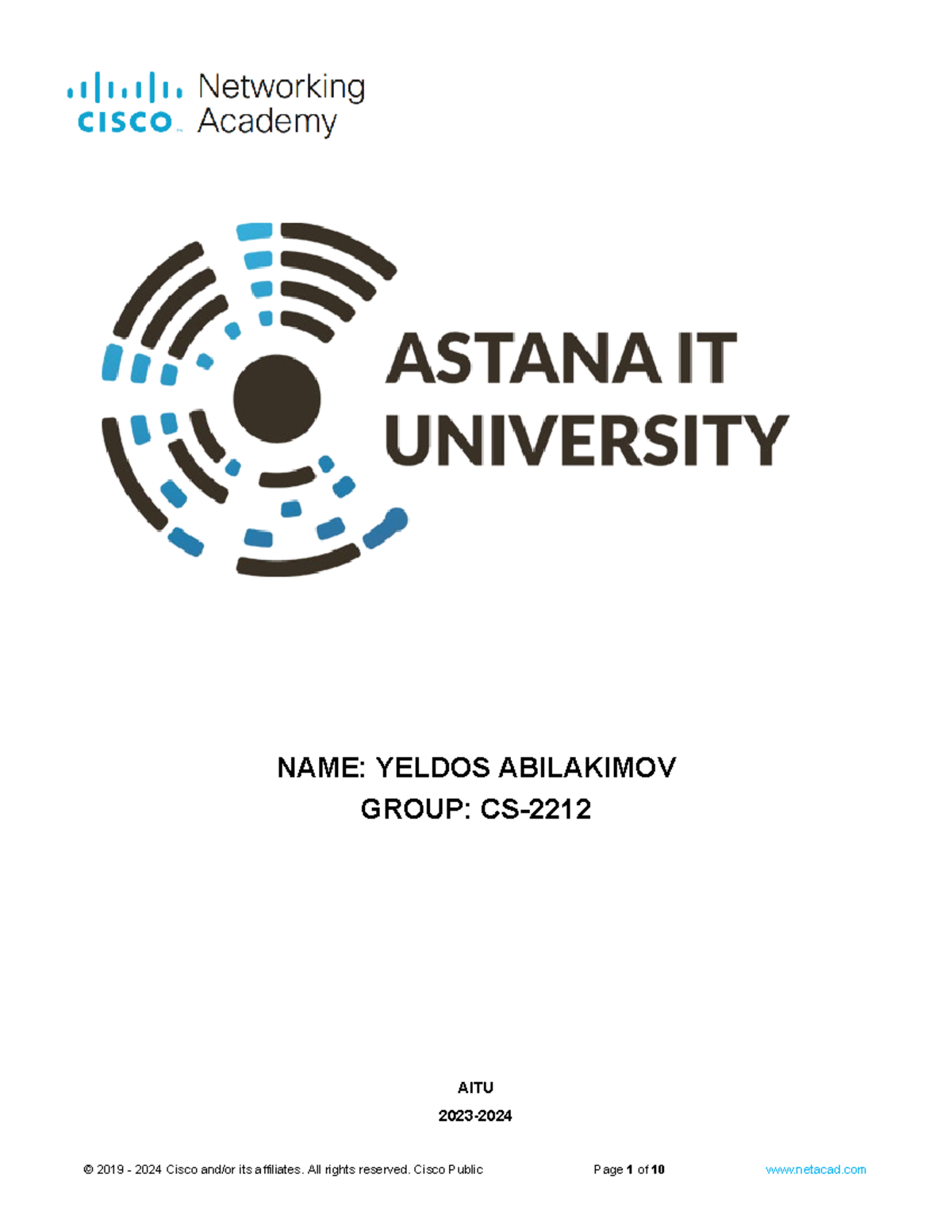 4.5.2 Lab - Implement Inter-VLAN Routing - NAME: YELDOS ABILAKIMOV ...