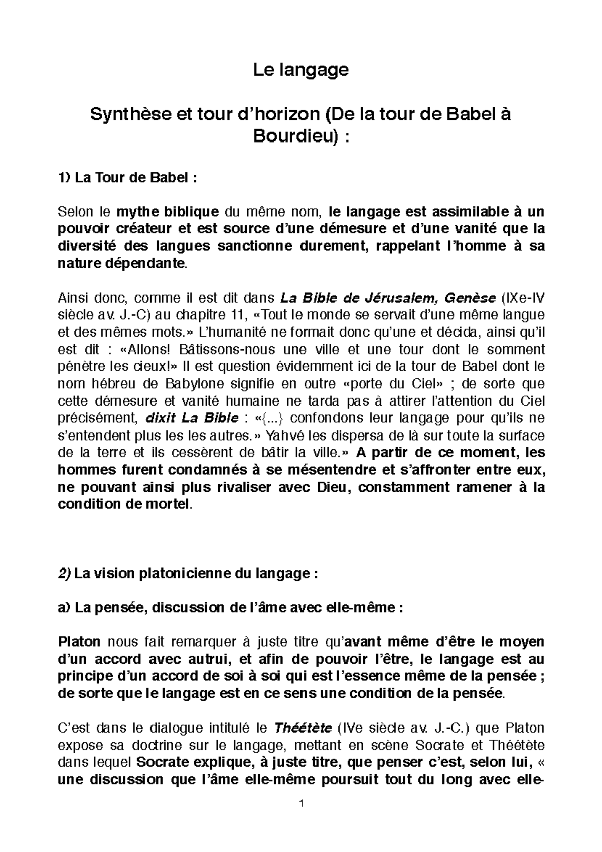 Language - le langage en philosophie - Le langage Synthèse et tour d ...