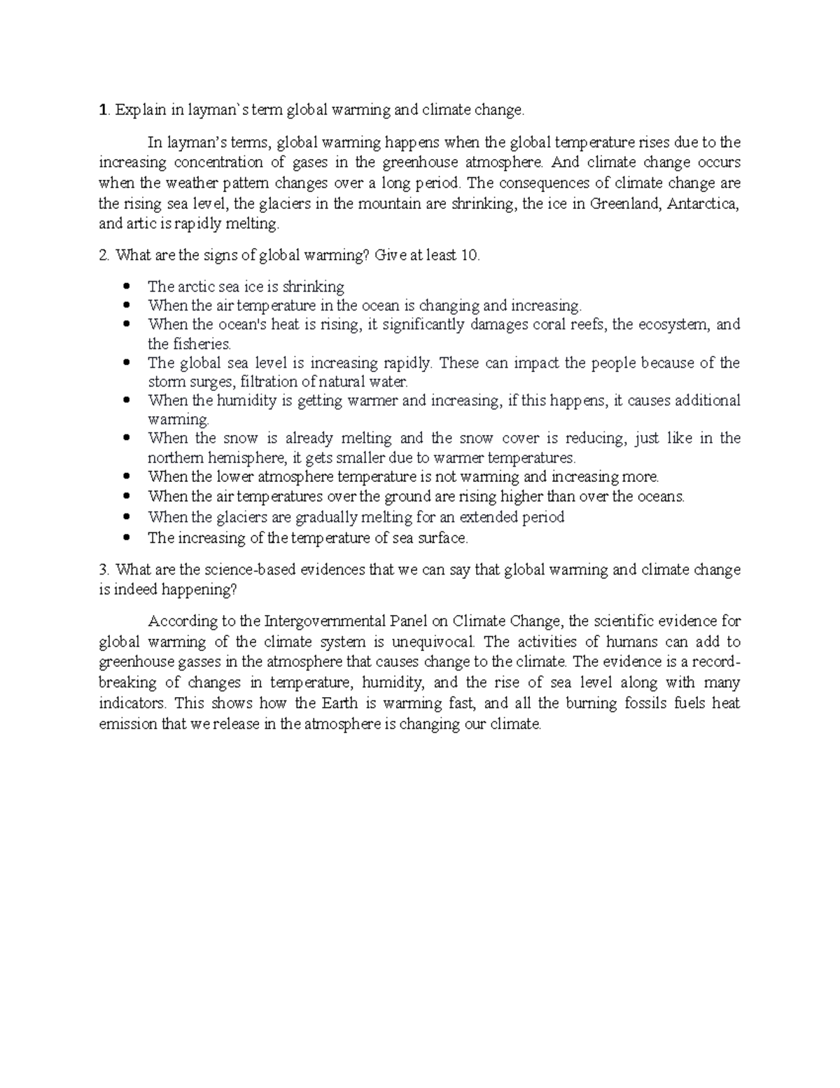 Finals nstp - layman`s term global warming and climate change - AB ...