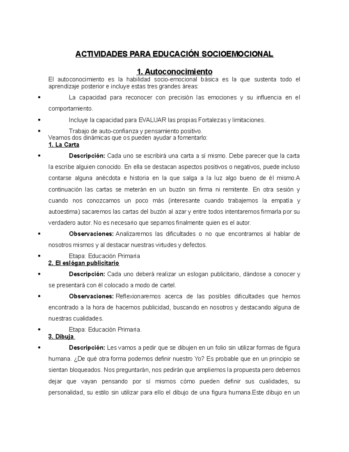 Actividades PARA Educación Socioemocional - ACTIVIDADES PARA EDUCACIÓN ...