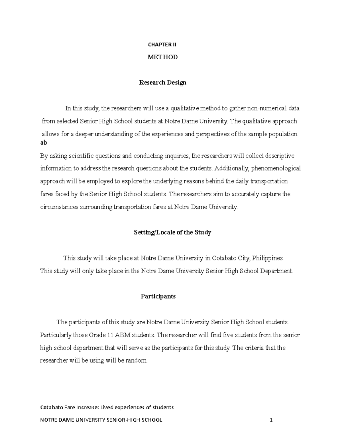 Chapter-II - jdjs kskaa kska - CHAPTER II METHOD Research Design In ...