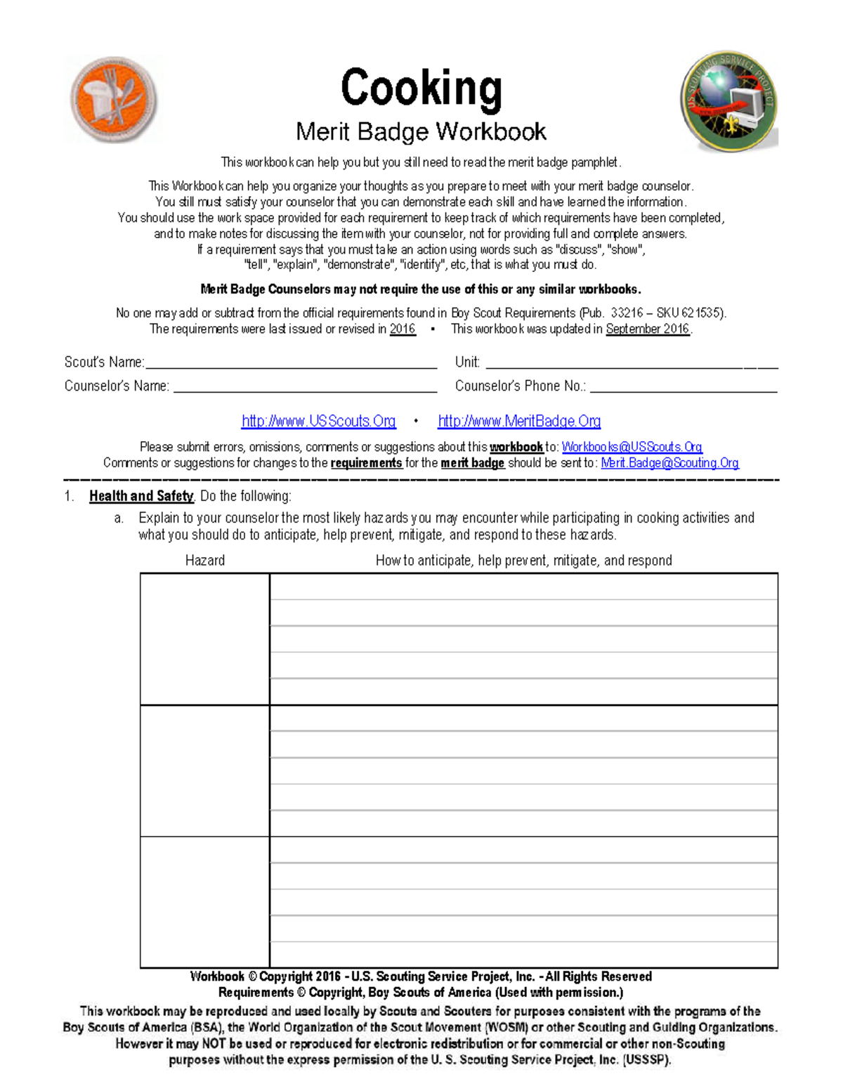 Cooking-workbook - kljkjkj - Cooking Merit Badge Workbook This workbook ...