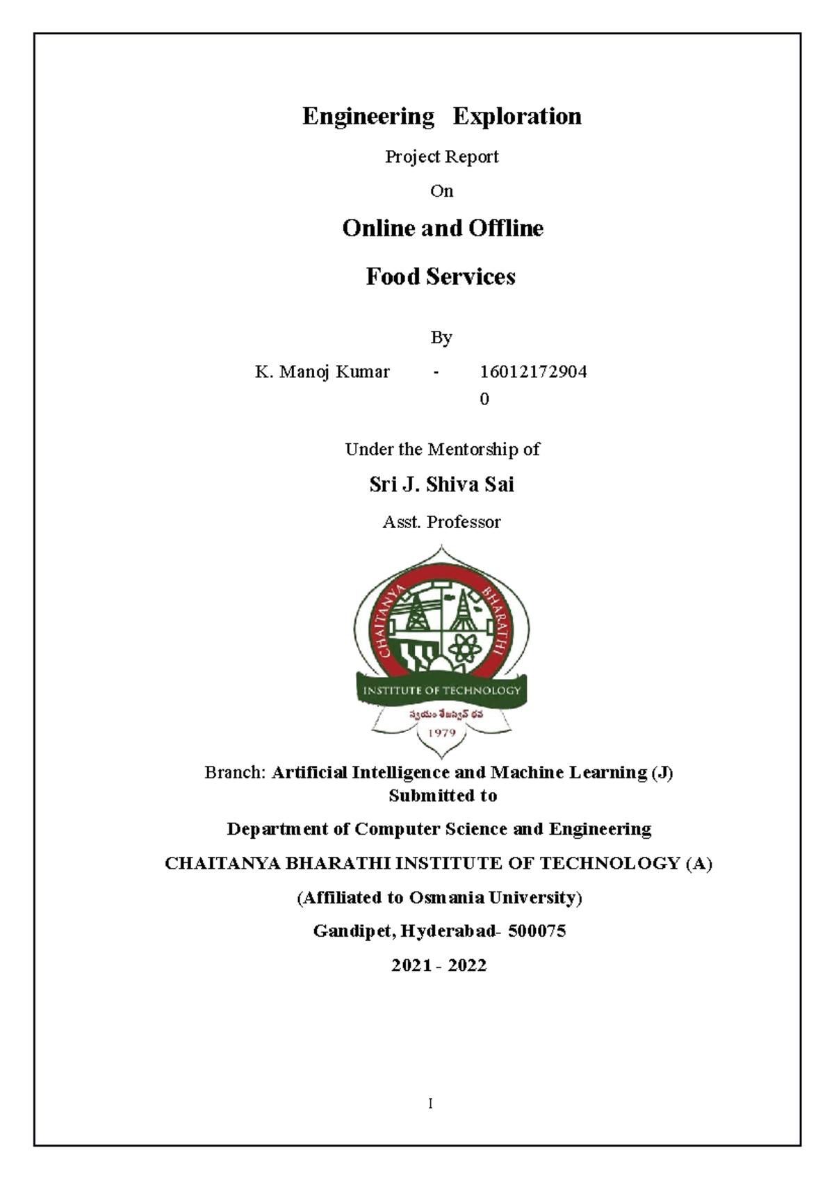 Final report - engineering exploration - Engineering Exploration ...