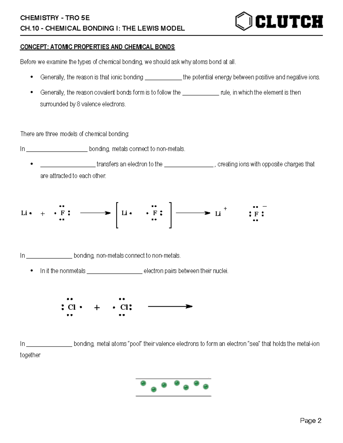 Clutch Chem Chapter 10 - Sample questions on the Lewis Model. - CONCEPT ...