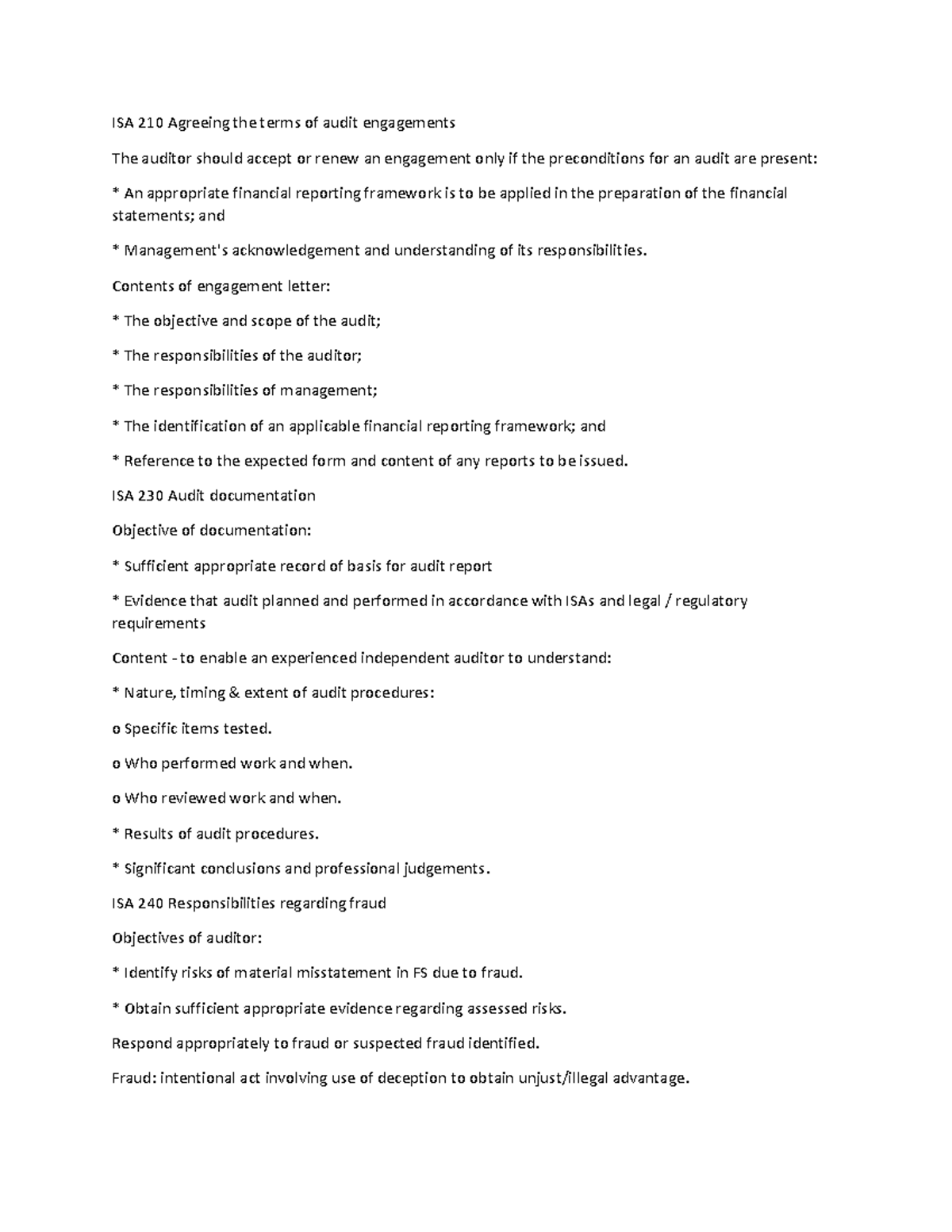 ISA 210 - International standard number 210 - ISA 210 Agreeing the ...