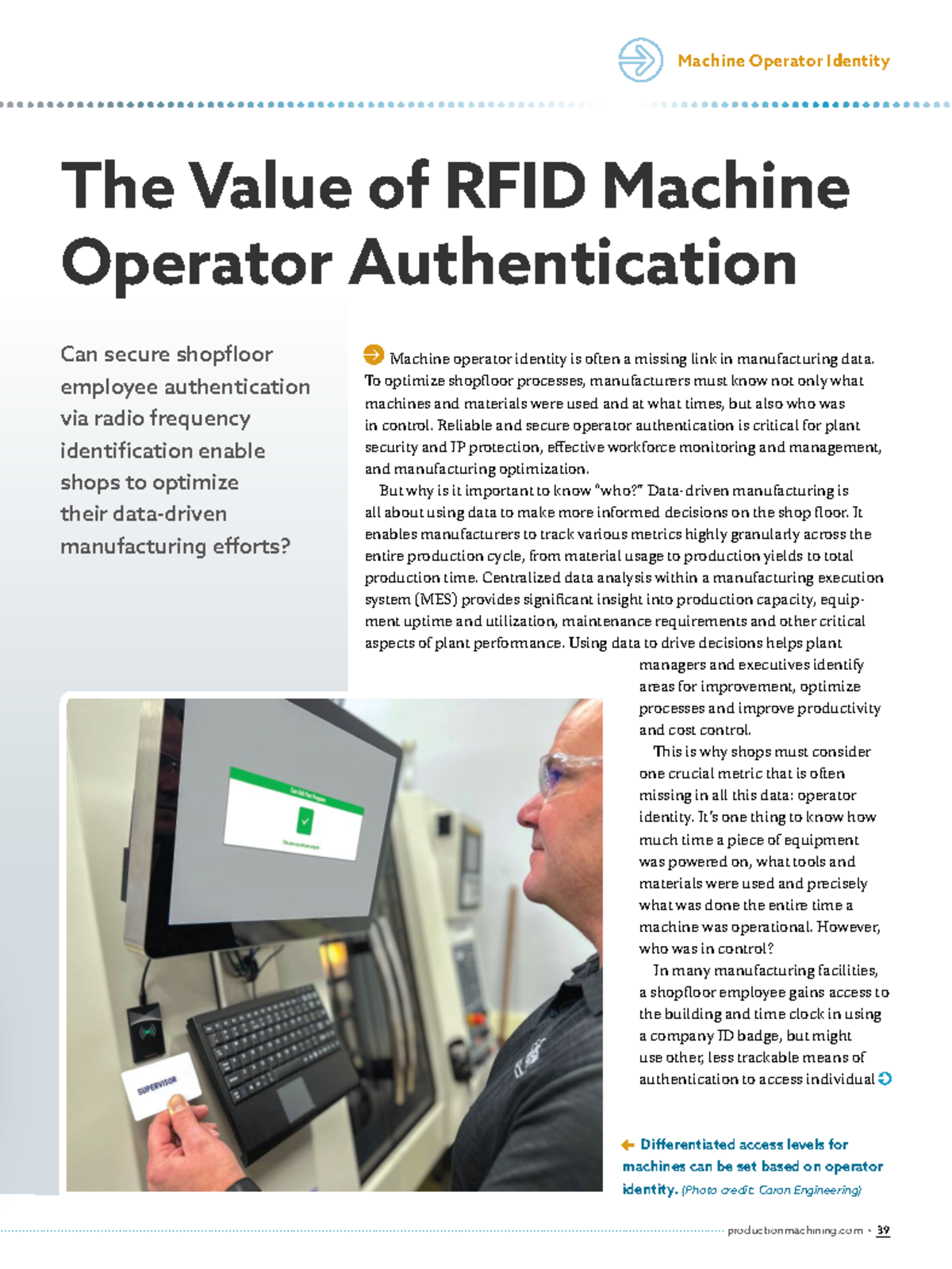 Articulo ( Puede SER) - Machine operator identity is often a missing ...