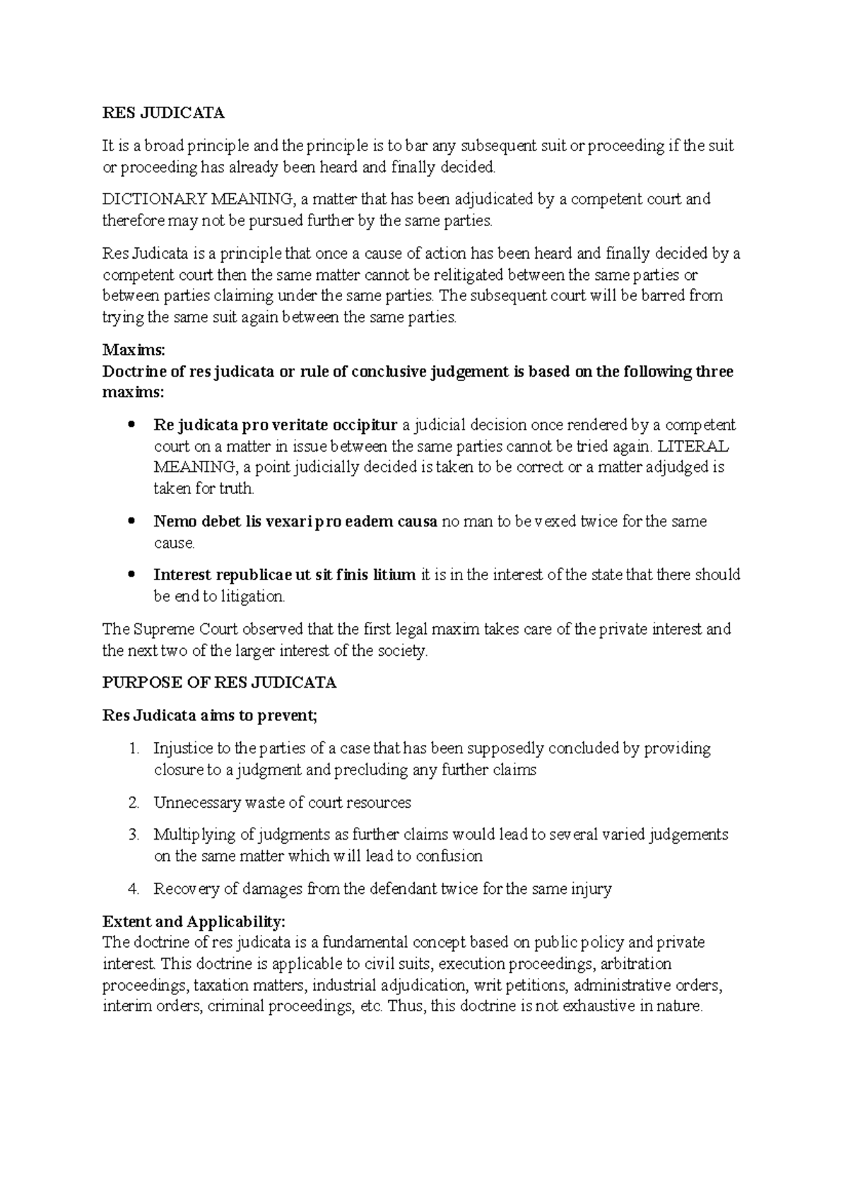 RES Judicata - NOTES ON CONSUMER PROTECTION ACT AND CPC - RES JUDICATA ...