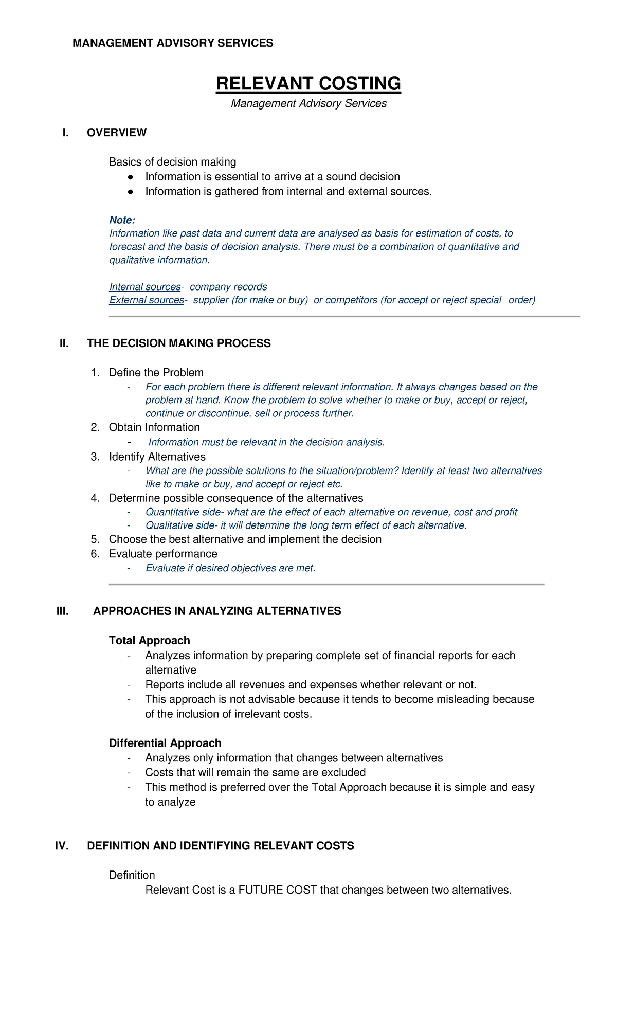 Relevant-costing - Financial accounting - RELEVANT COSTING Management ...