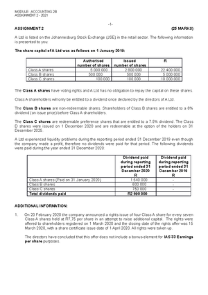 Accounting 2B - Exam. - DEPARTMENT OF ACCOUNTANCY ACCOUNTING 2B FINAL ...
