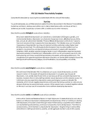 PSY215 - SNHU - Abnormal Psychology - Studocu