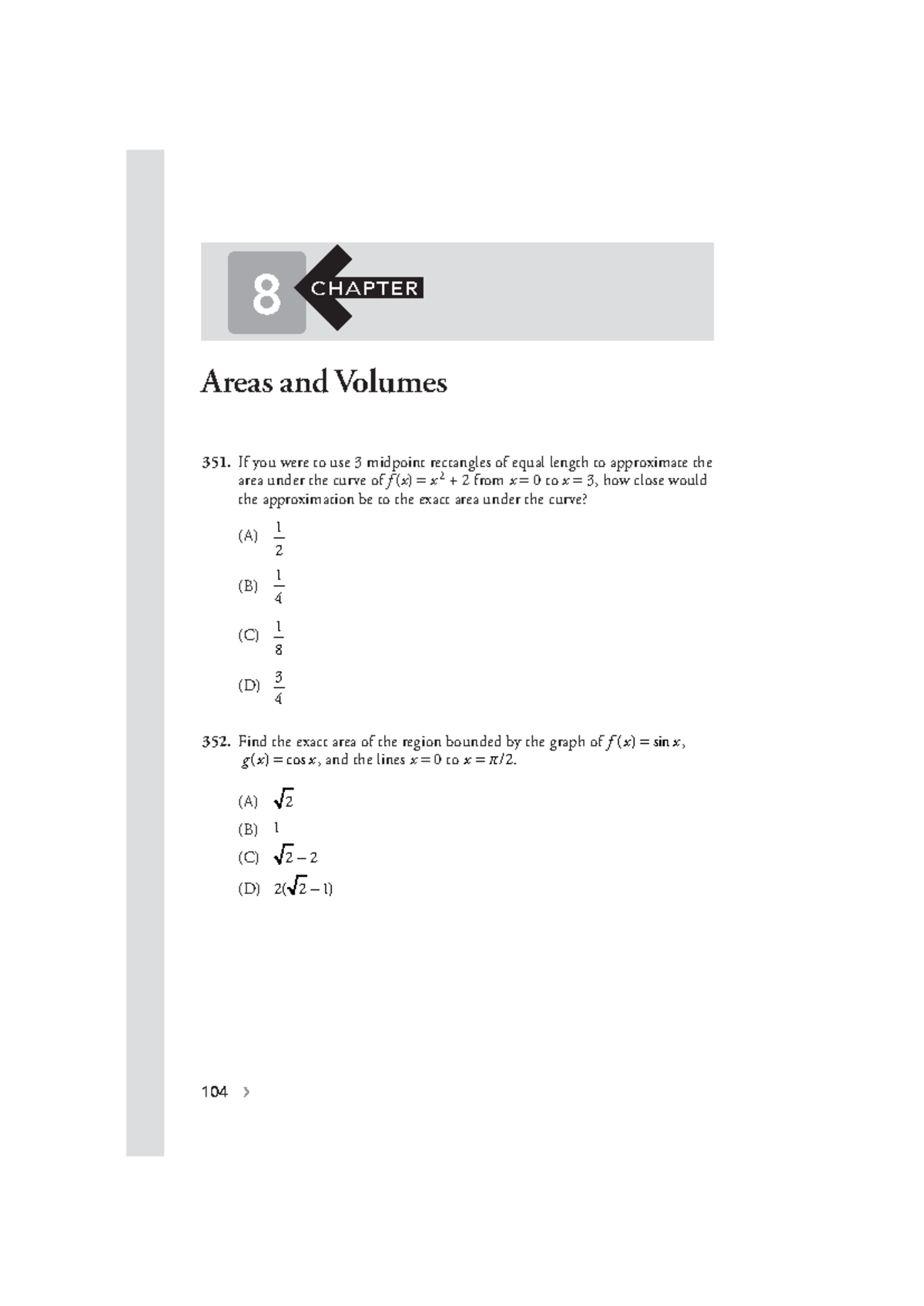 Calculus Homework (Area&Volume) 20 Şubat - Areas and Volumes 351. If ...
