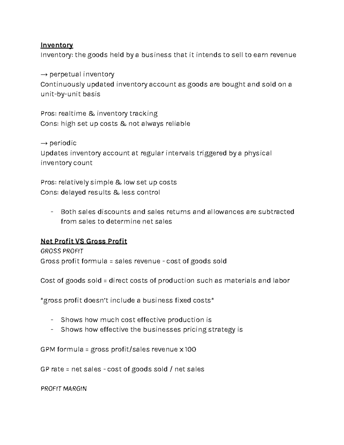 Chapter 4 Video Notes - Inventory Inventory: the goods held by a ...