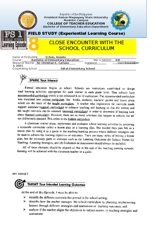 FSN1 Episode-4- Worksheet Echon- Angela BEED-4B - Republic of the Philippines President Ramon ...