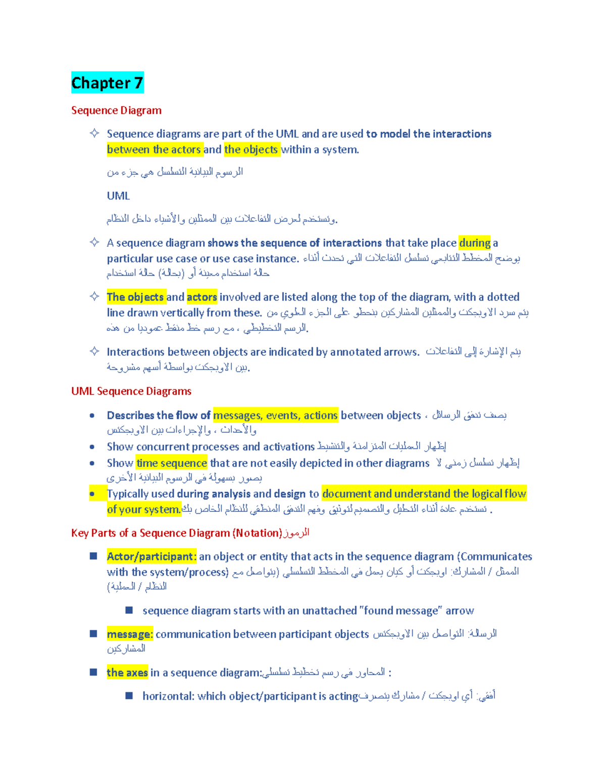 Software Summary for Chapter 7 1 - Chapter 7 Sequence Diagram Sequence diagrams are part of the ...