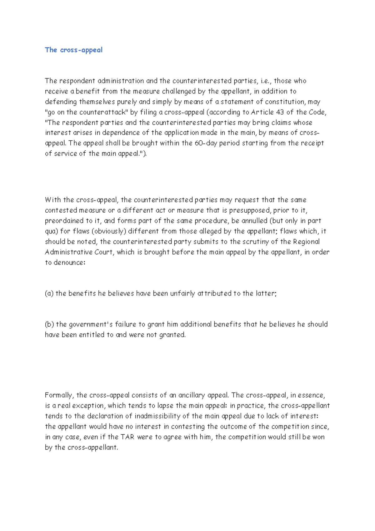 The cross 3 - ADMINISTRATIVE PROCEDURAL LAW - The cross-appeal The ...