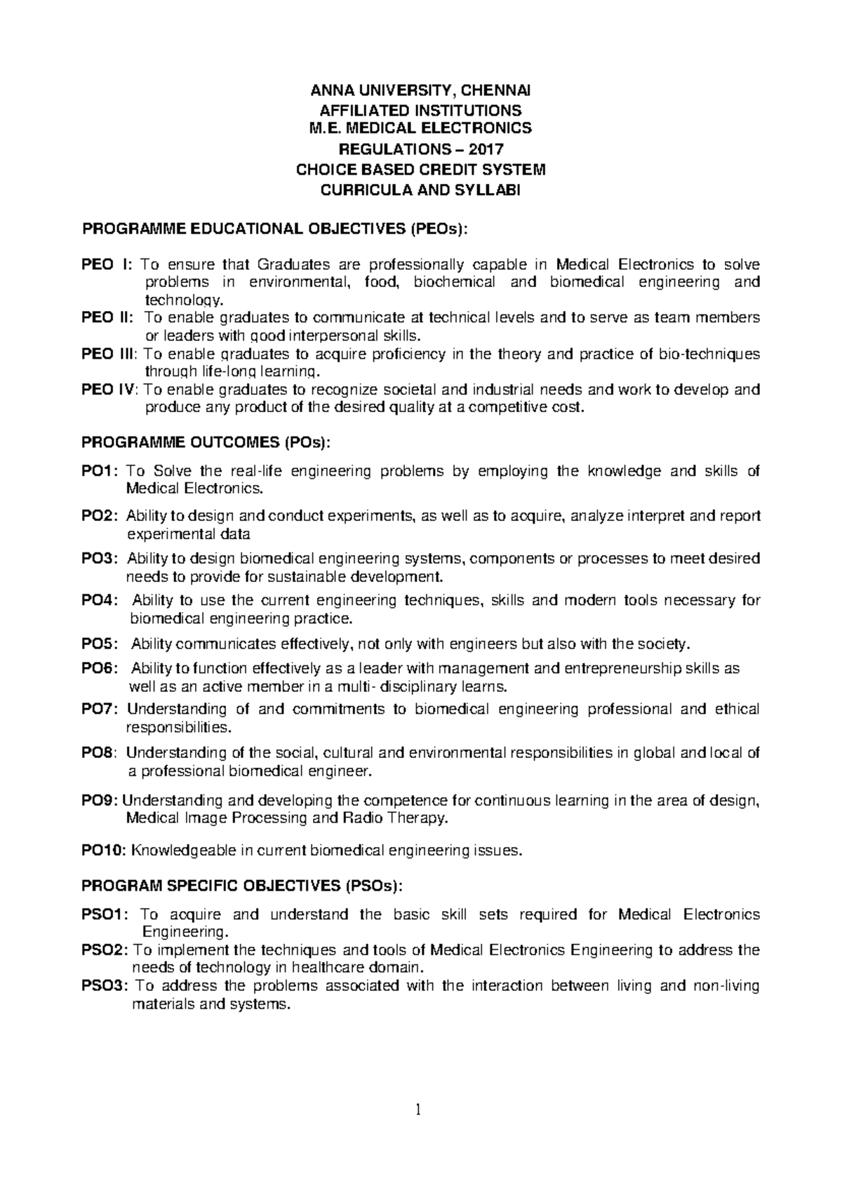 37. M.E. Medical Electronics - ANNA UNIVERSITY, CHENNAI AFFILIATED ...