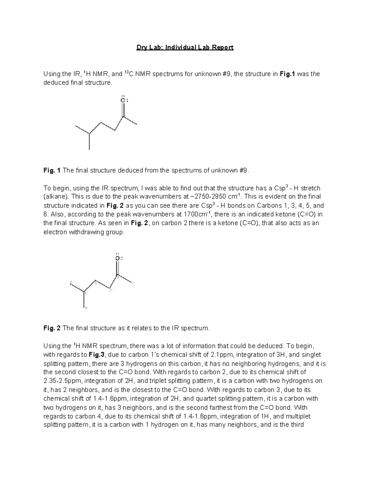Dry Lab Individual Lab Report - Dry Lab: Individual Lab Report Using ...