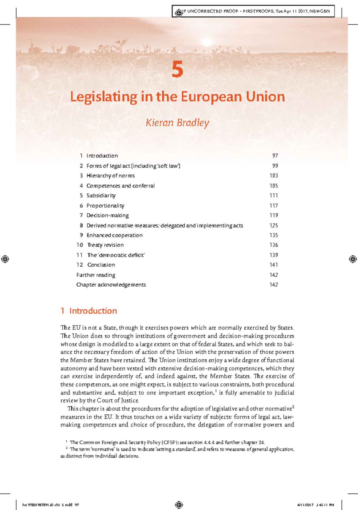 Bradley - Legislating in the EU (OUP 2017 ) - 5 Legislating in the ...