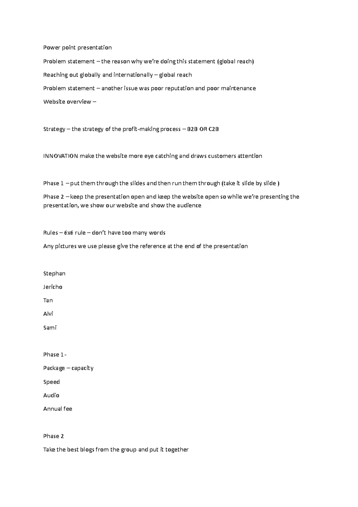 Website follow plan and tips - Power point presentation Problem ...