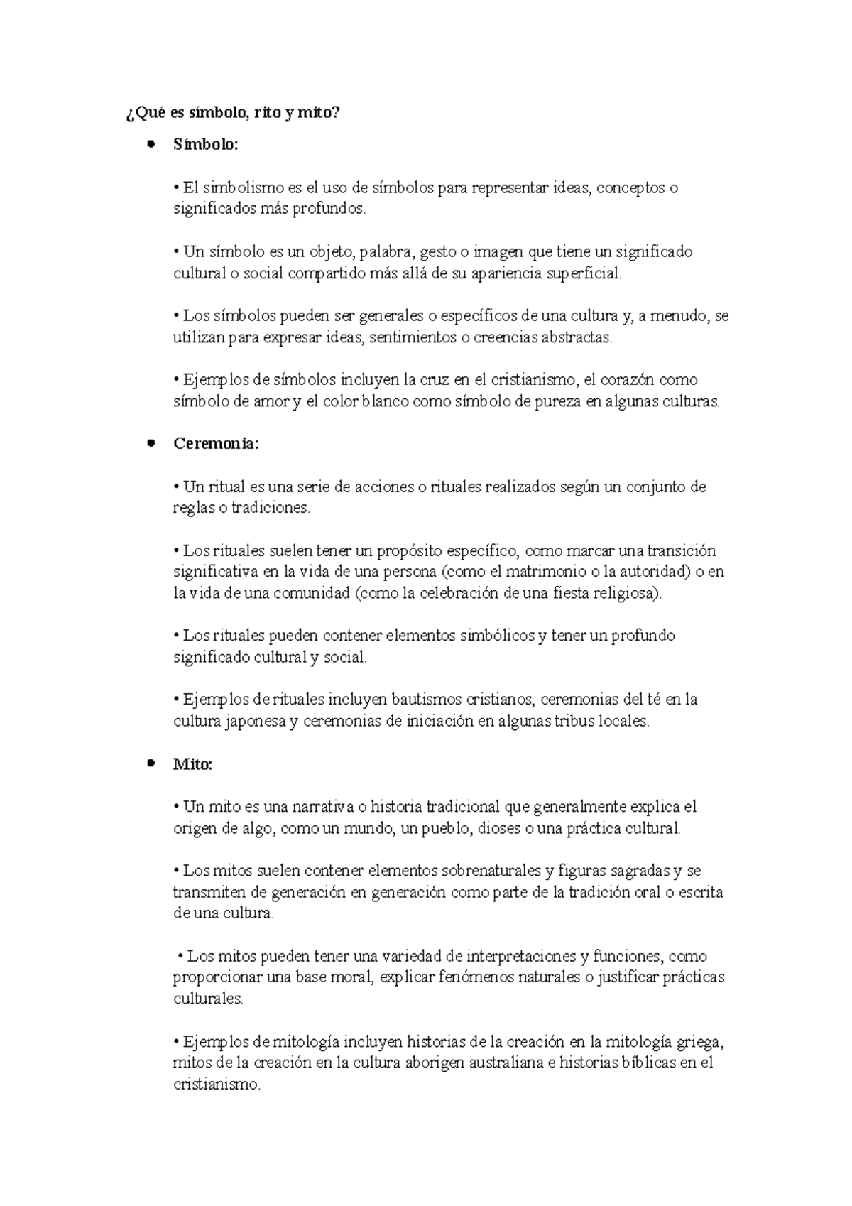 Qué es símbolo,rito y mito - ¿Qué es símbolo, rito y mito? Símbolo: El ...