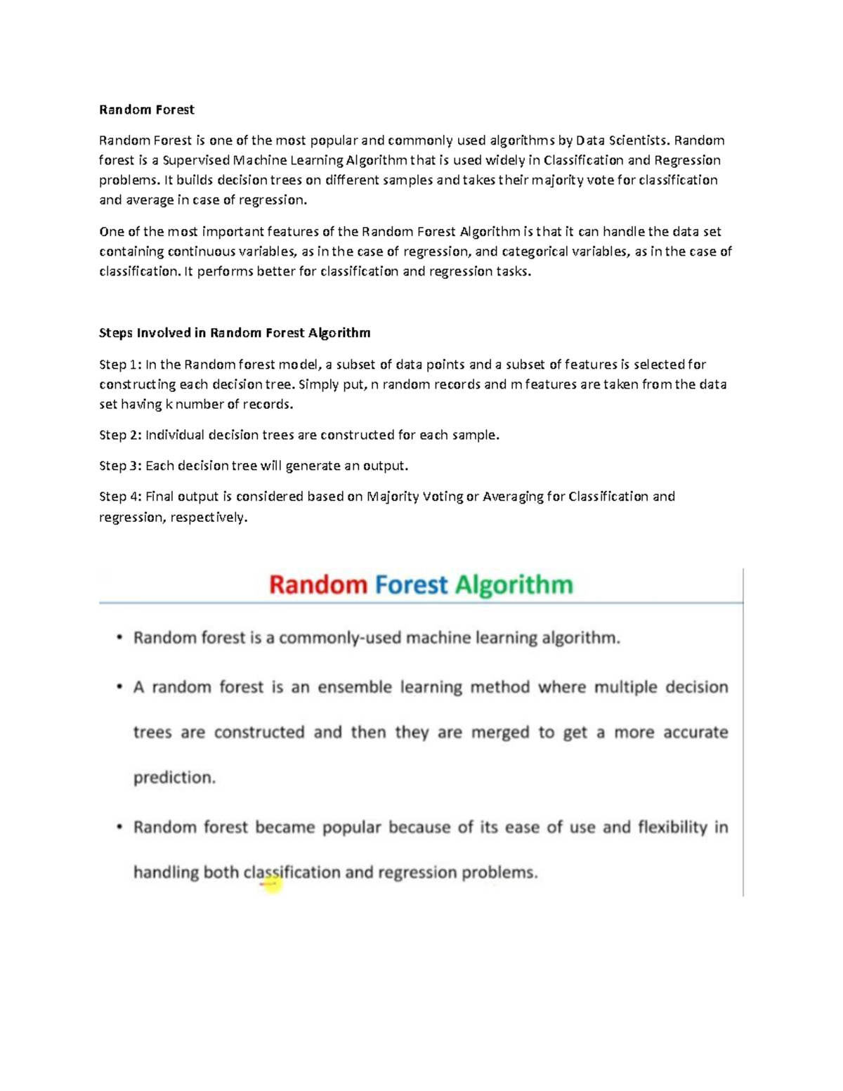 Random Forest - GOOD - Random Forest Random Forest is one of the most ...