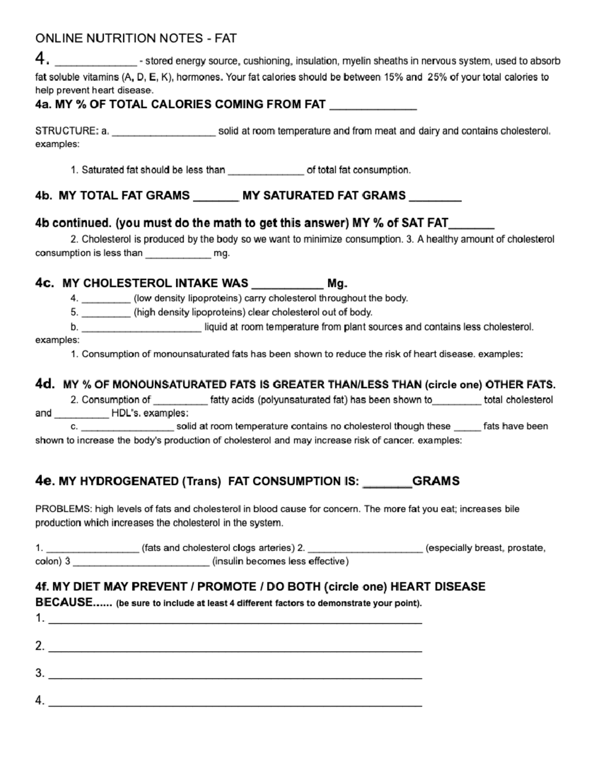 Online Nutrition Notes - FAT - Google Docs - NUR 470 - Studocu