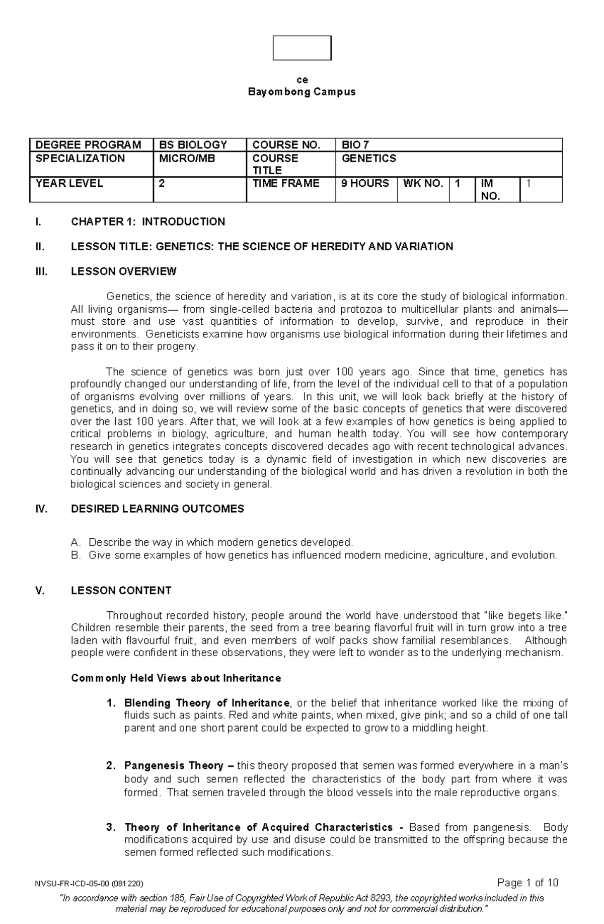 Module 1and2 - About hereditary and variation of animals genetics - ce ...