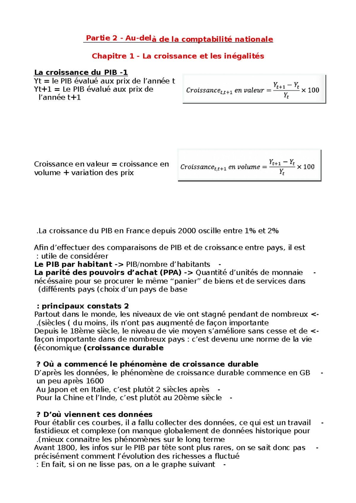 P2 - Chapitre 1 - La croissance et les inégalités - Partie 2 - Au-delà de la comptabilité ...
