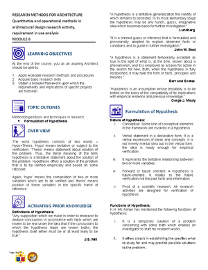 Research Methods for Architecture Module 1 - RESEARCH METHODS FOR ...