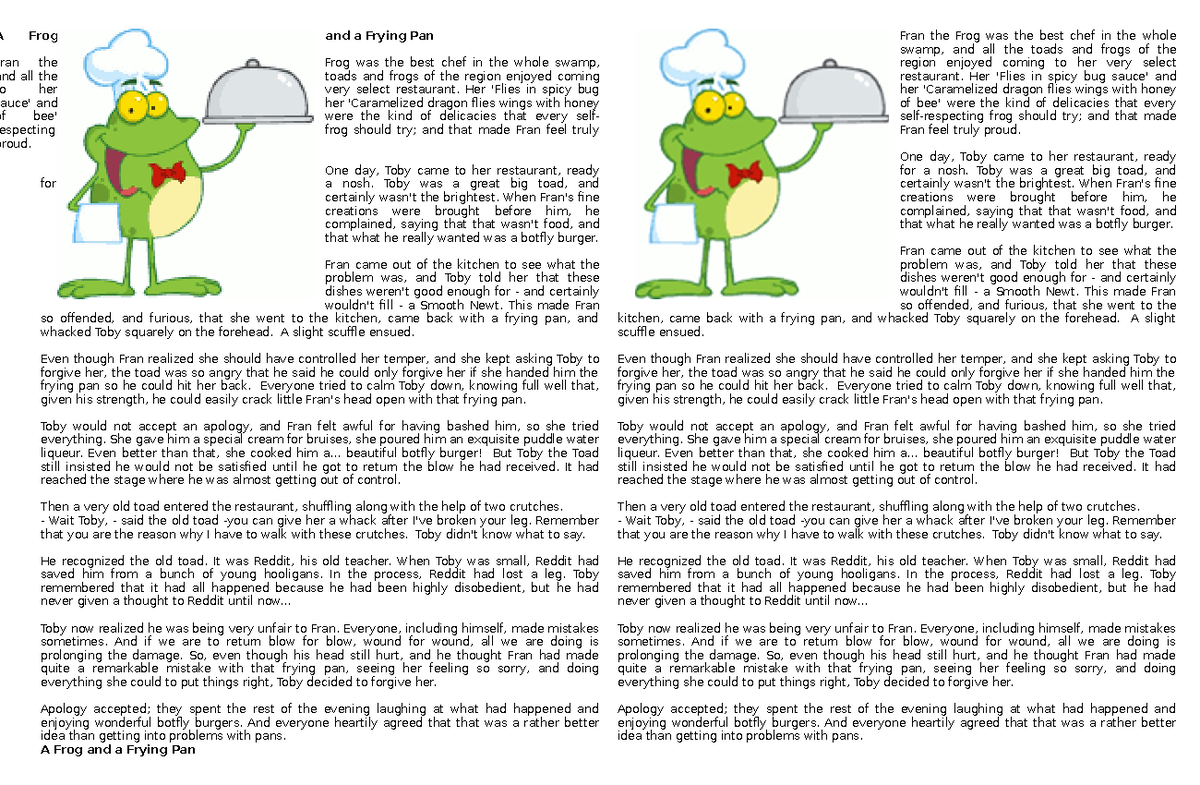 A Frog and a Frying Pan - Frog and a Frying Pan the Frog was the best ...