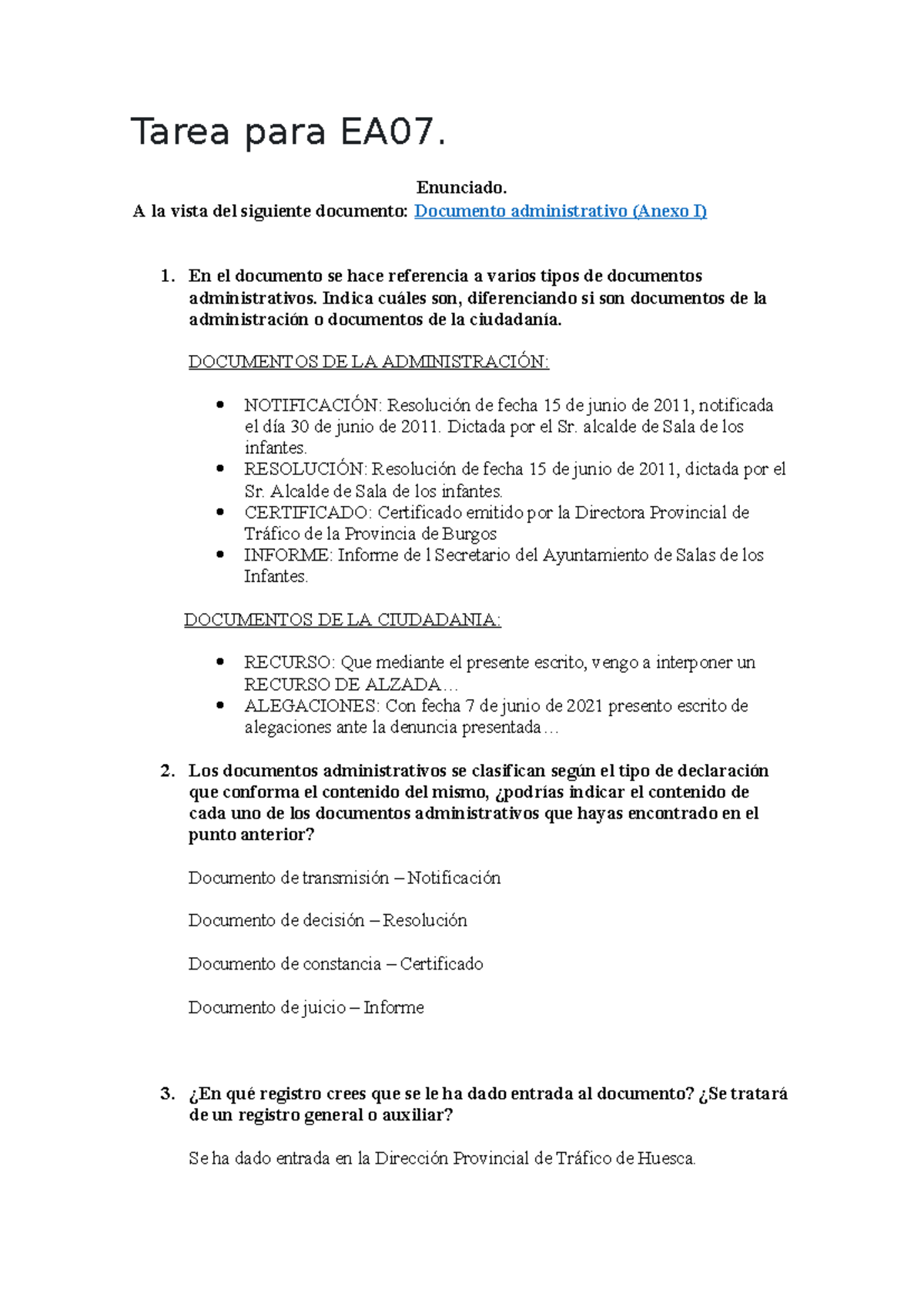 EA07 Tarea Empresa y Administración - Tarea para EA07. Enunciado. A la vista del siguiente - Studocu