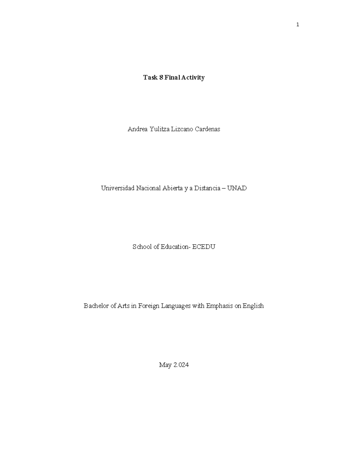 Task 8- Andrea Yulitza Lizcano Cardenas - Task 8 Final Activity Andrea ...