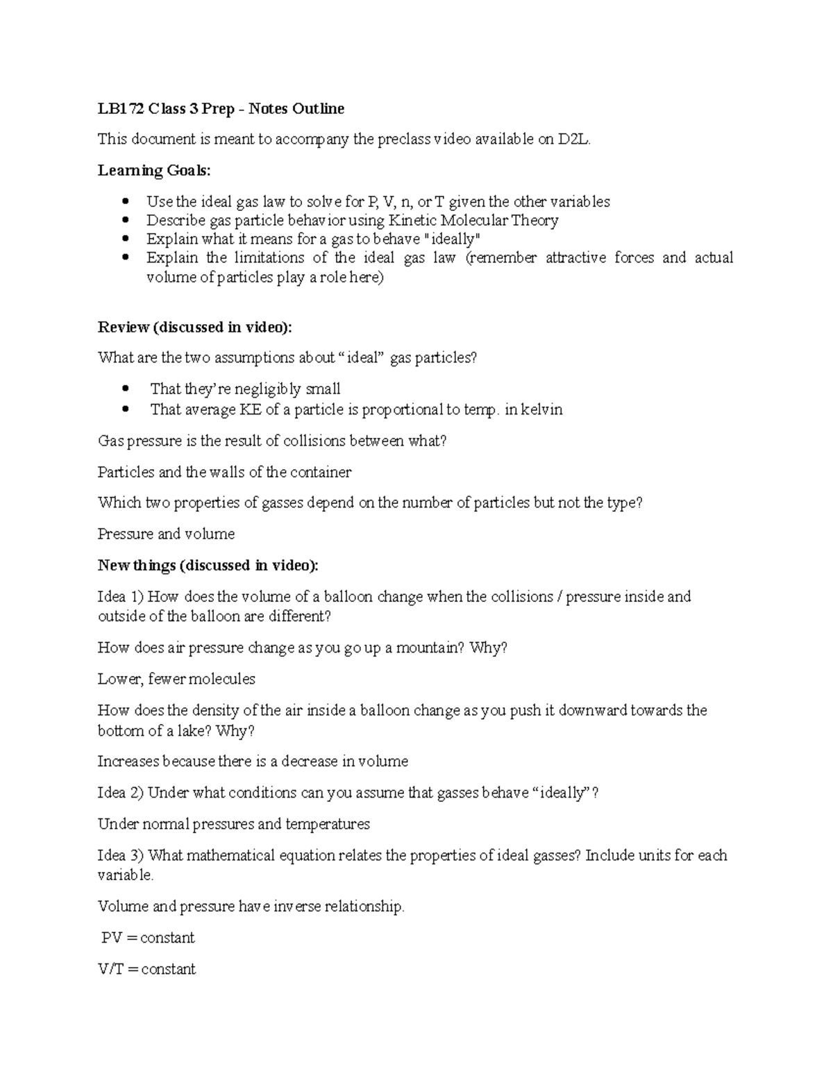 LB172 Class 3 Notes Outline - LB172 Class 3 Prep - Notes Outline This ...